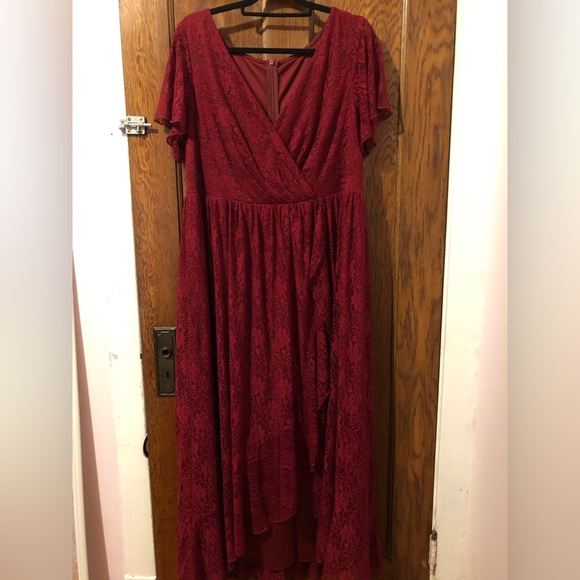 Dresses | Ever Pretty Burgundy Lace Evening Dress Size 18 Worn Only ...